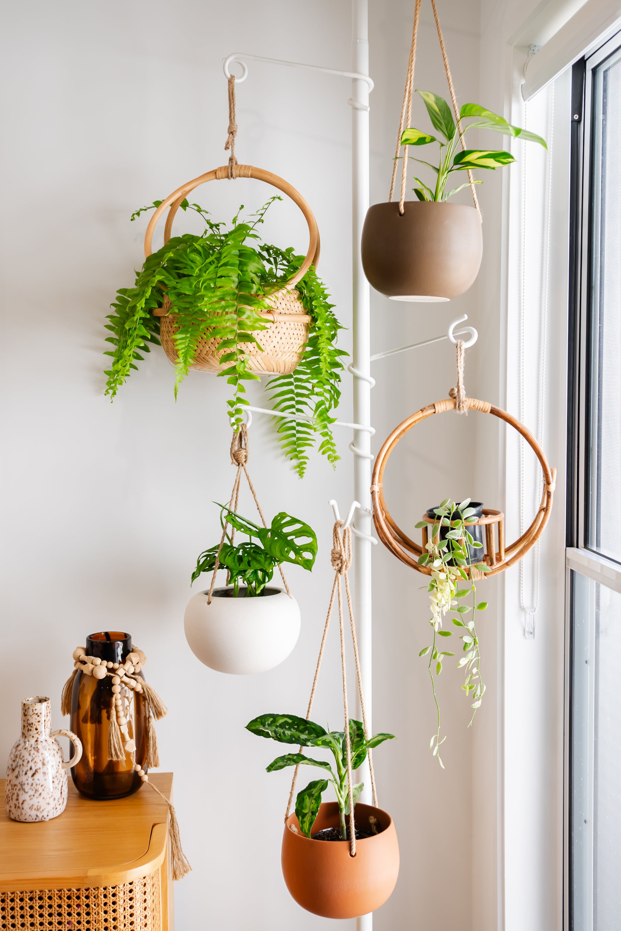 Tension Plant Pole With Hooks - White – Urban Greenhouse