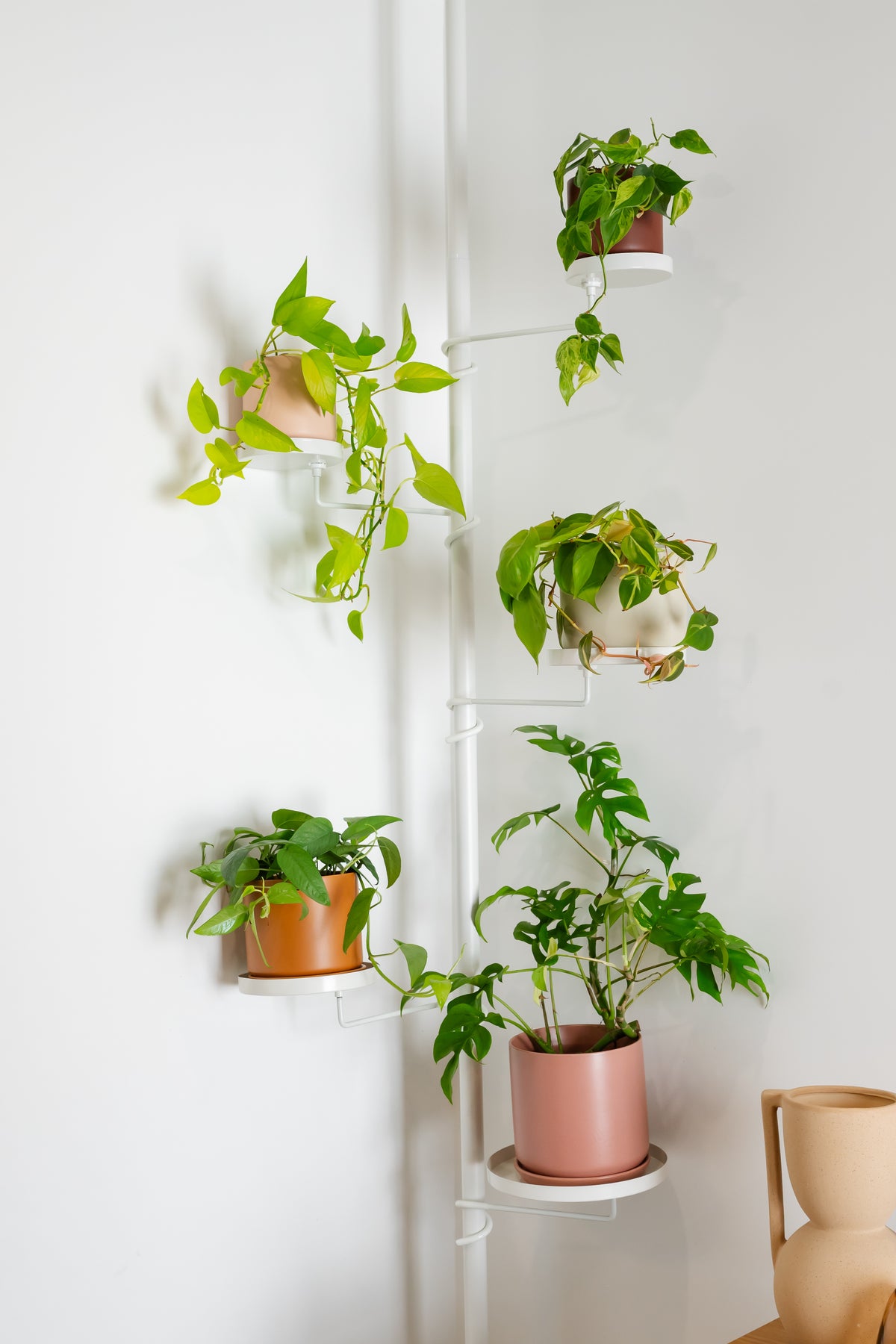 Tension Plant Pole With Trays - White – Urban Greenhouse
