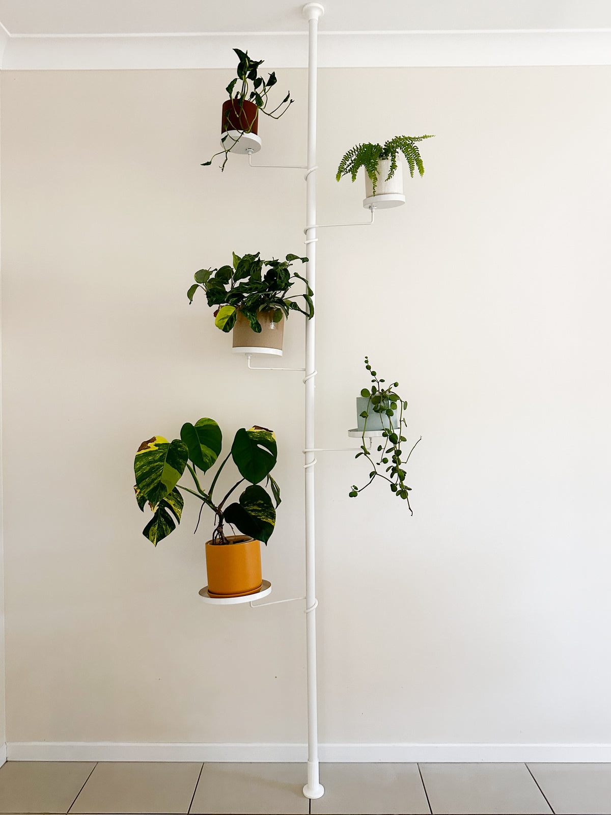 Tension Plant Pole With Trays - White – Urban Greenhouse
